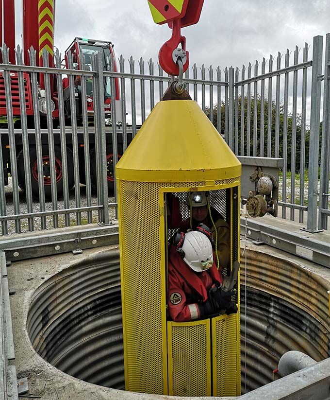 Our Underground Team Safely Access Mine Shaft by Mobile Crane | Wardell ...